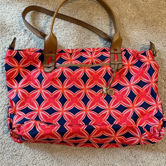Stella & Dot | Bags | Stella Dot Vibrant Pink And Navy Tote | Poshmark